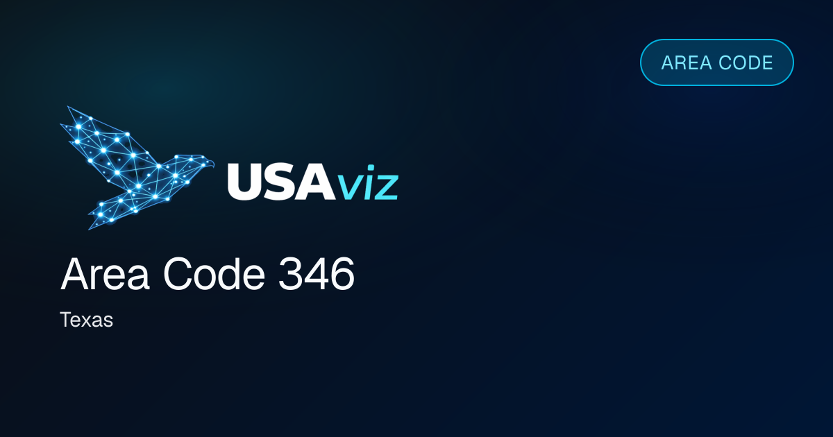 Area Code 346 — Location, Map & Demographics | USAviz